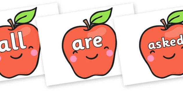 FREE! - Tricky Words on Cute Smiley Apple (teacher made)