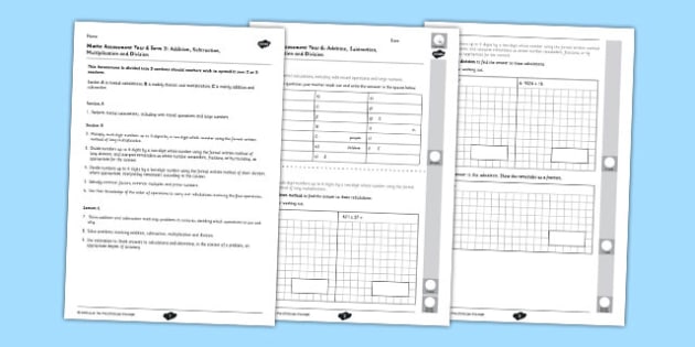 Year 6 Maths Assessment Term 2 Addition Subtraction Multiplication Year 6 Maths Assessment Term 2 Addition Subtraction Multiplication