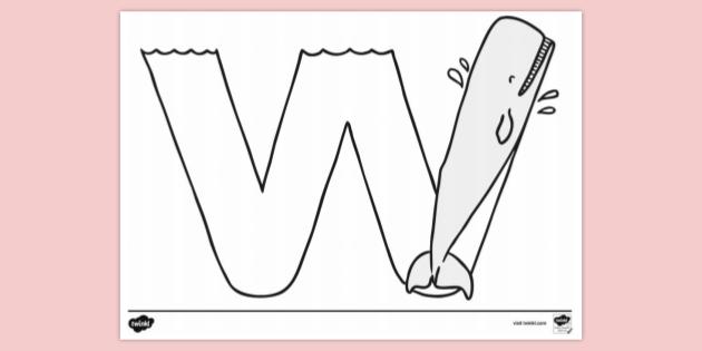 Letter W Colouring Page | Colouring Sheets | Twinkl