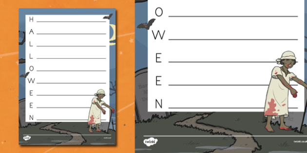 Halloween Acrostic Poem Template