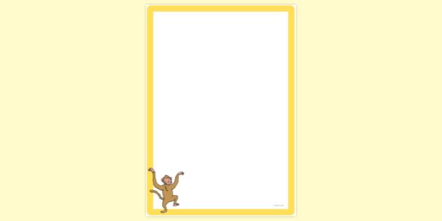 FREE! - Simple Child Monkey Jumping Page Border | Page Borders