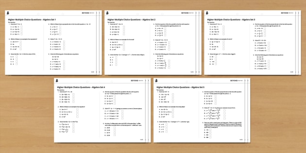👉 Higher Multiple Choice - Algebra | GCSE Maths | Beyond