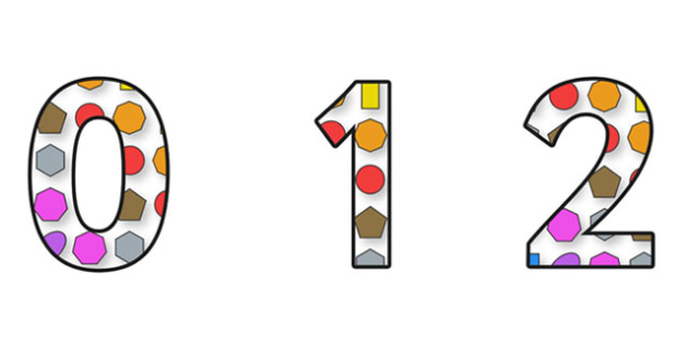 FREE! - 2D Shapes Display Numbers Small (teacher made)