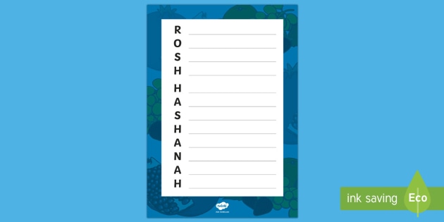 Rosh Hashanah Acrostic Poem - jewish new year, activity, Ks1