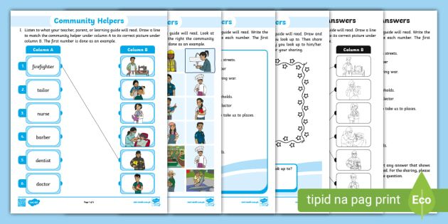 Community Helper Worksheets Kindergarten Community Helpers Printables