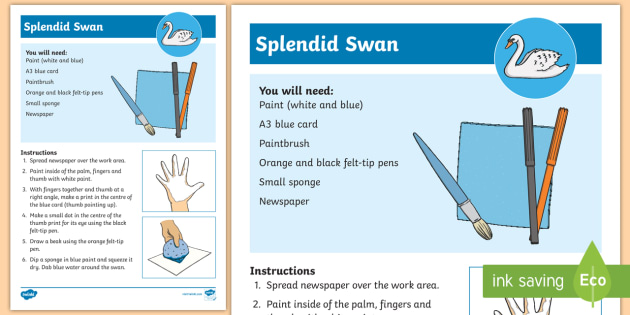 Splendid Swan Hand Painting Activity (Teacher-Made)