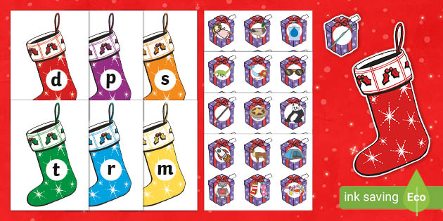 Christmas Present Initial Sound Sort Activity (teacher made)