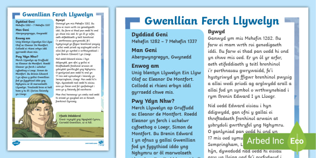 Ffeil Ffeithiau Gwenllian Ferch Llywelyn