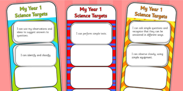 2014 National Curriculum Year 1 Science Assessment Bookmarks and Cut Outs