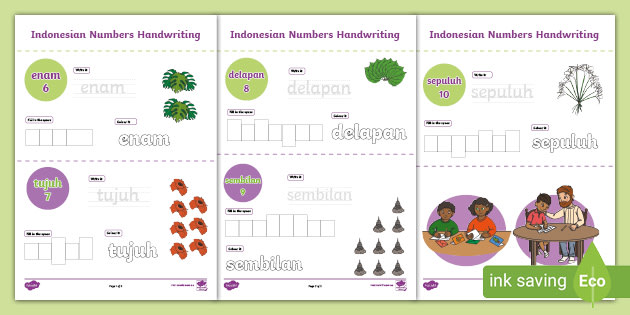 Indonesian Numbers 6-10 Handwriting Activity (Teacher-Made)