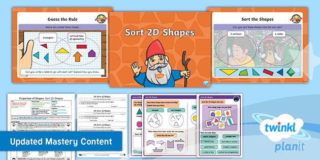 Y2: Sorting Shapes Lesson Plan Pack: PlanIt Maths Lesson 7