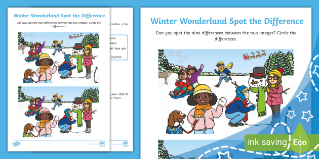 Winter Wonderland Spot the Difference (teacher made)