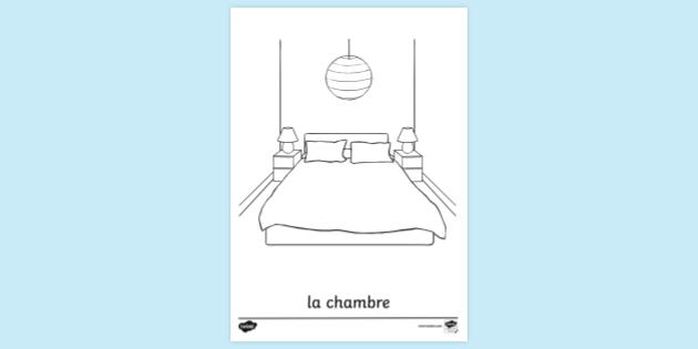 FREE! - La Chambre Bedroom Colouring Sheet | Colouring Sheets