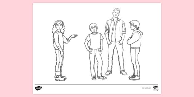 FREE! - Group of People Male They | Colouring Sheets