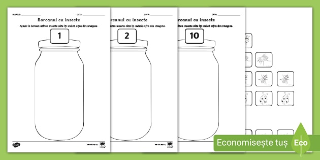 Borcanul cu insecte – Joc de numerație (teacher made)