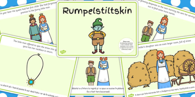 Rumpelstiltskin Story Sequencing A4 EAL Romanian Translation