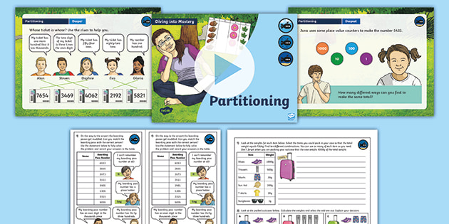 👉 White Rose Maths Compatible Y4 Partitioning Teaching Pack