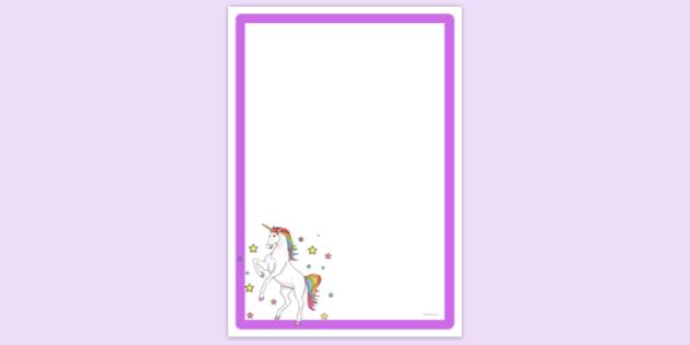 FREE! - Realistic Unicorn Page Border | Page Border | Twinkl