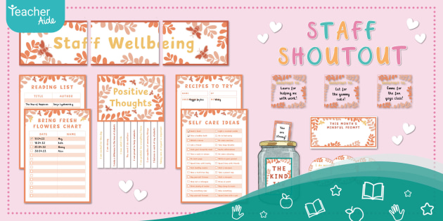 Staff Wellbeing Display Pack | Buzzing Bees | Teacher Aides