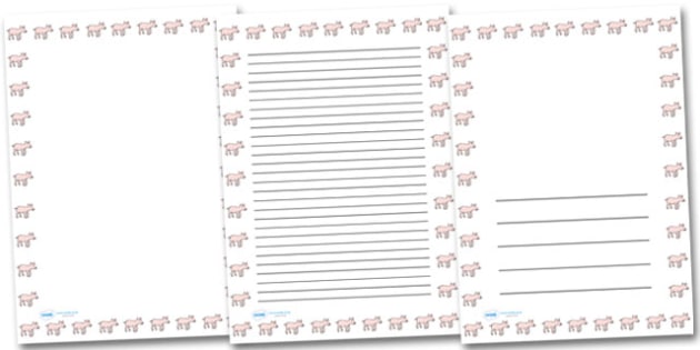 Piglet Portrait Page Borders- Portrait Page Borders - Page