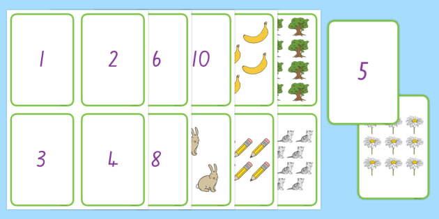1-10 Number and Quantity Matching Cards (teacher made)