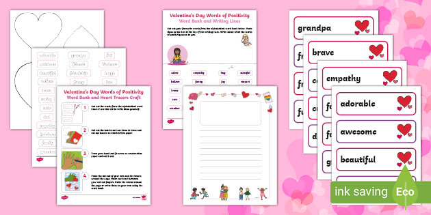 FREE Valentine's Day Words of Positivity: Activity Pack