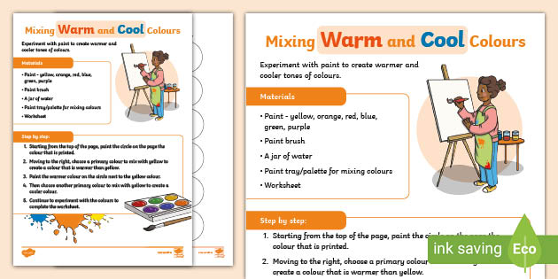 Mixing Warm and Cool Colours Worksheet (teacher made)