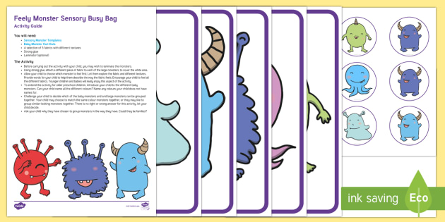 Feely Monster Sensory Busy Bag Resource Pack for Parents