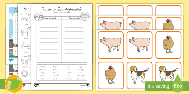 A2 Pack De Recursos Los Animales De La Granja En Inglés