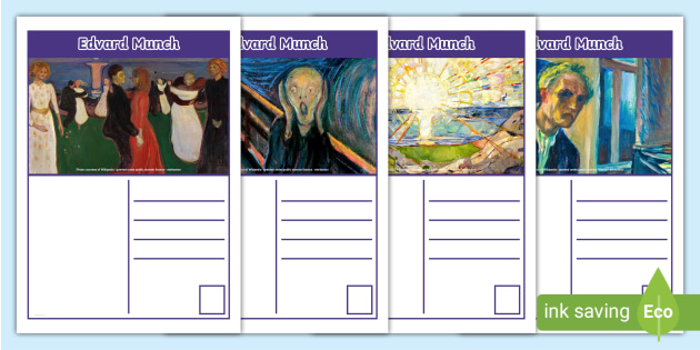FREE! - Edvard Munch Postcards (teacher made)