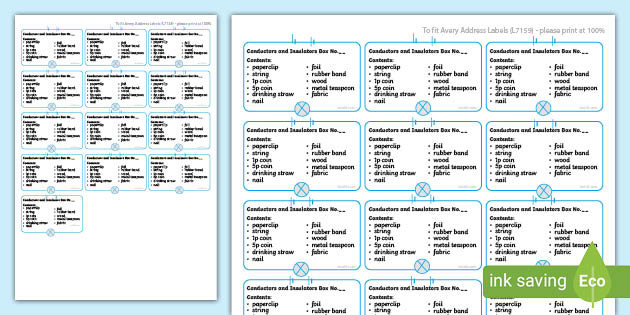 Conductors and Insulators Box Labels - Teaching Resource