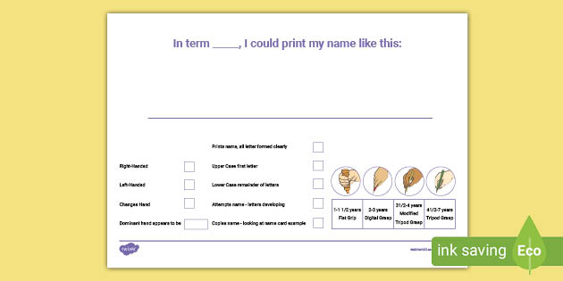 Name Writing Assessment Worksheet (teacher made)