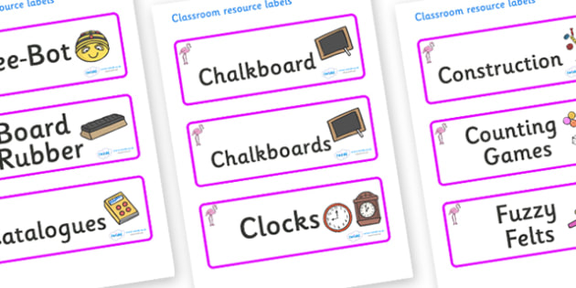 FREE! - Flamingo Themed Editable Additional Classroom Resource Labels