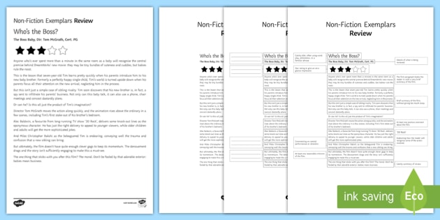 Review Exemplar Resource Pack (teacher made)
