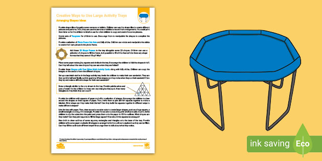 EYFS Large Activity Trays: Arranging Shapes (teacher made)