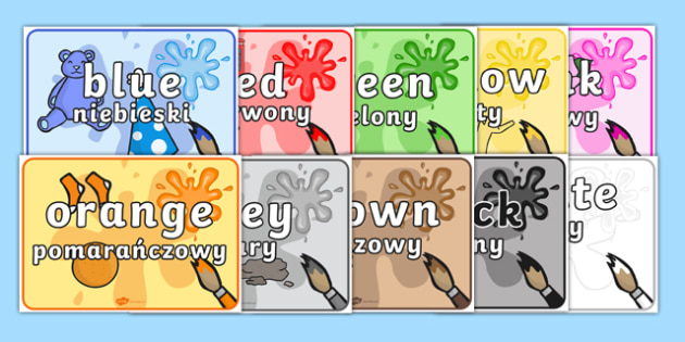 Colour Items Display Posters Polish Translation