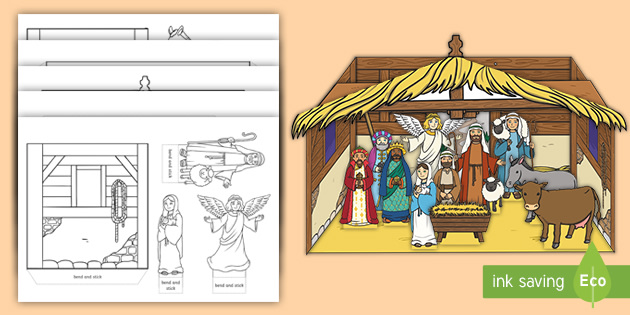 FREE! - Christmas Crafts - Nativity scene (teacher made)