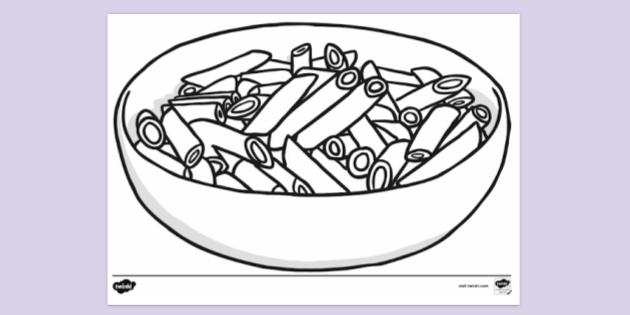 Pasta Colouring Sheet | Printable Colouring Pages | Twinkl