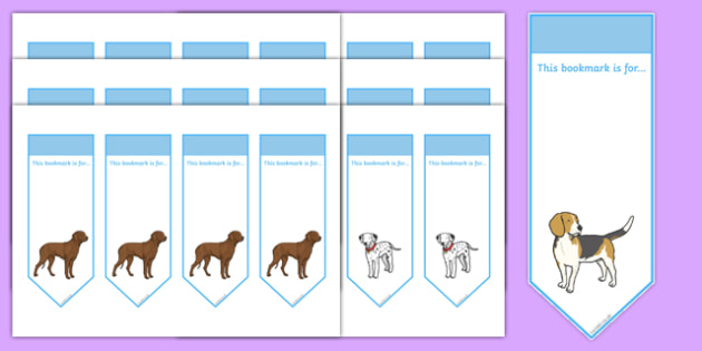 Dog Bookmarks (teacher made)