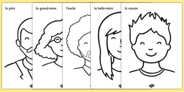 Ma famille A4 Colouring Posters French (teacher made)