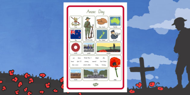 New Zealand Anzac Day Word Grid
