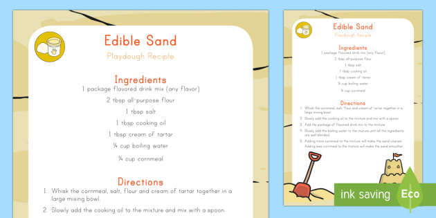 Edible Sand Playdough Recipe (teacher made)