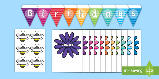 Buzzy Bee-themed Happy Birthday Wall Display | Twinkl