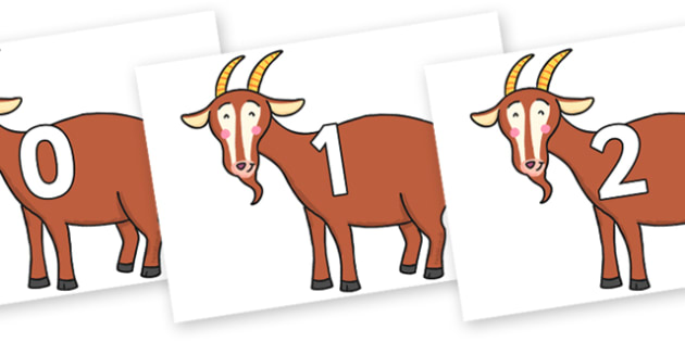 FREE! - Numbers 0-50 on Hullabaloo Goat to Support Teaching on Farmyard