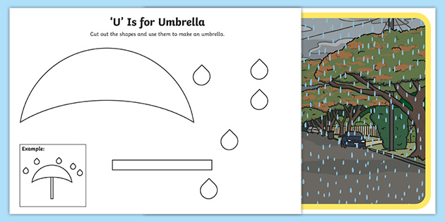 'U' Is for Umbrella Craft (teacher made)