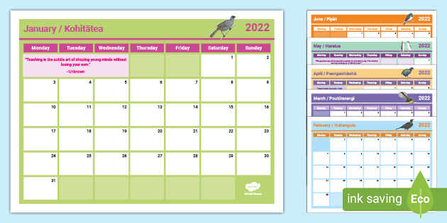 New Zealand Editable 2022 Teacher Calendar (teacher made)