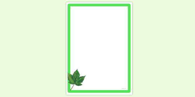 * NEW * Simple Blank Leaf Page Border | Page Borders | Twinkl