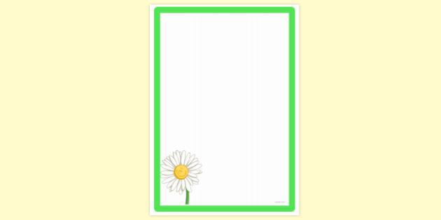 FREE! - Simple Blank Printable Daisy Page Border | Twinkl