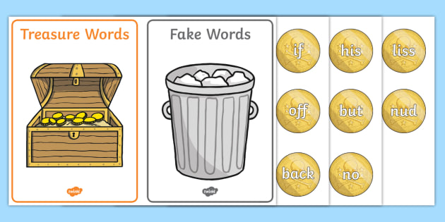 Buried Treasure Activity Phase 2 Phonics Game - Buried Treasure, Phase 2