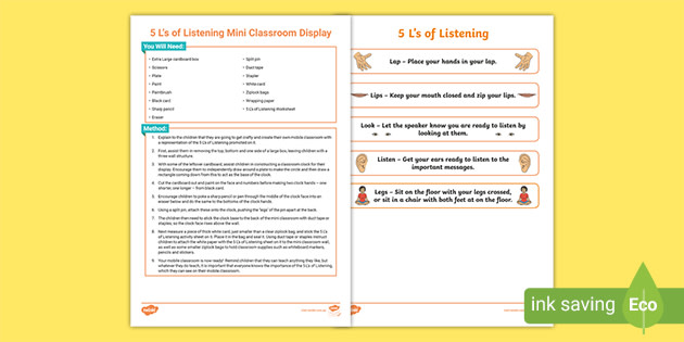 5 L’s of Listening Mobile Classroom Display Sign